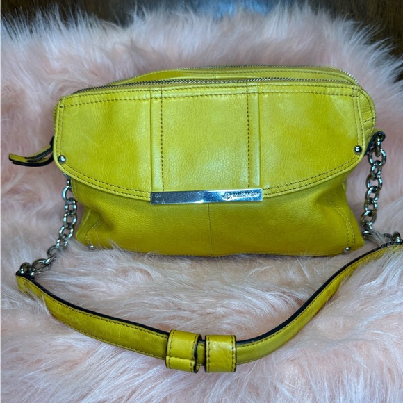 b. makowsky | Bags | B Makowsky Yellow Leather Chain Strap Bag | Poshmark